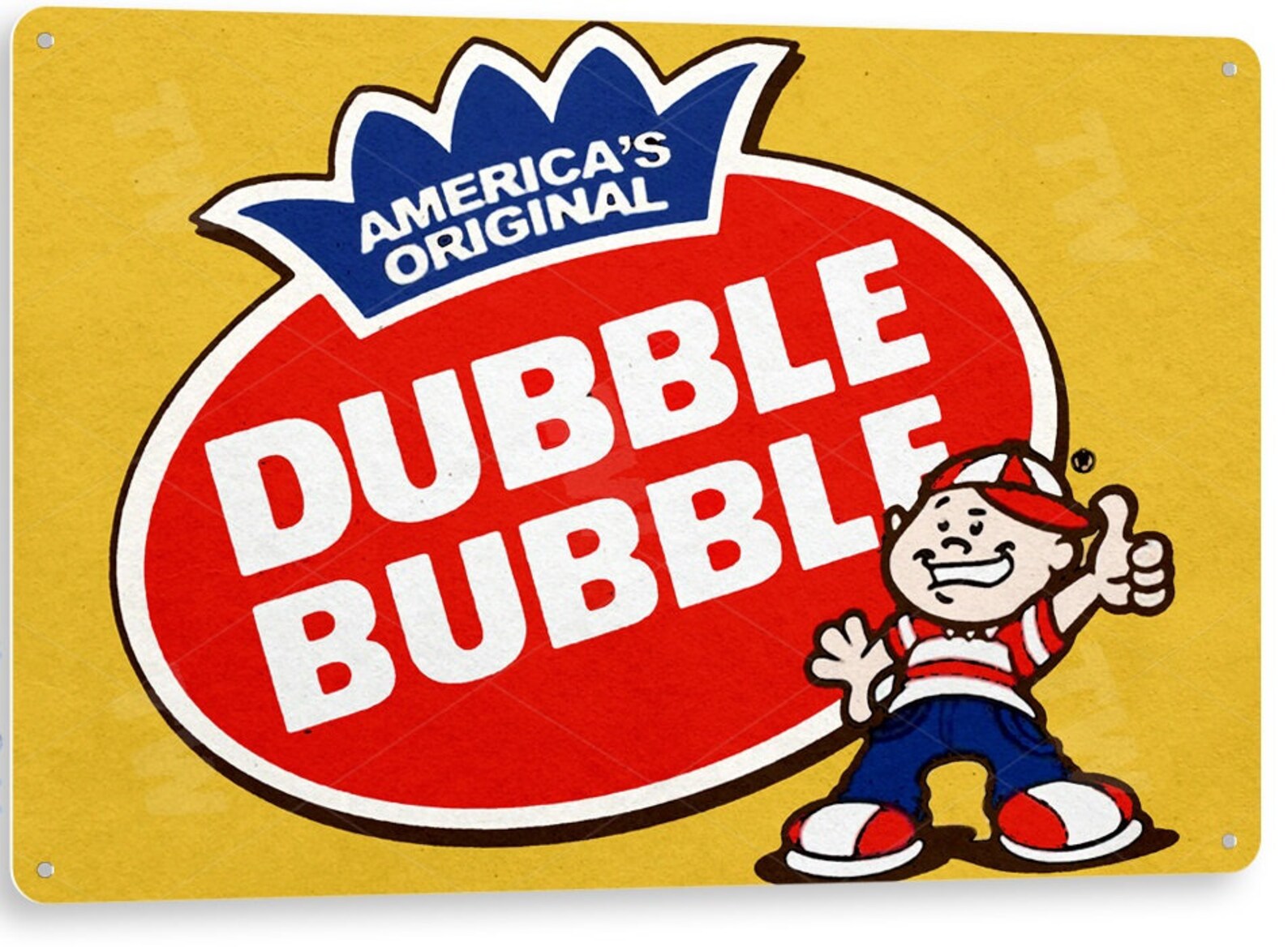 Classic Dubble Bubble Gum Sign Tin Metal Poster Sign Bar Man | Etsy