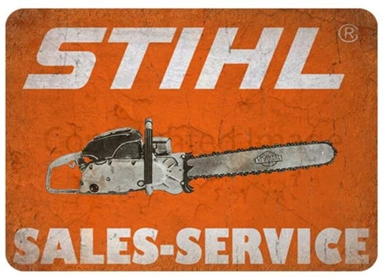 Stihl Chainsaws Tin Metal Poster Sign Vintage Style Ad Power | Etsy