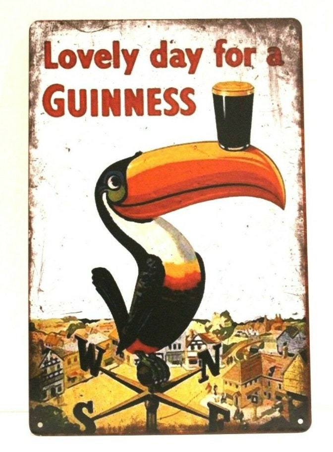 Guinness Beer Toucan Tin Sign Bar Man Cave Vintage Retro Etsy