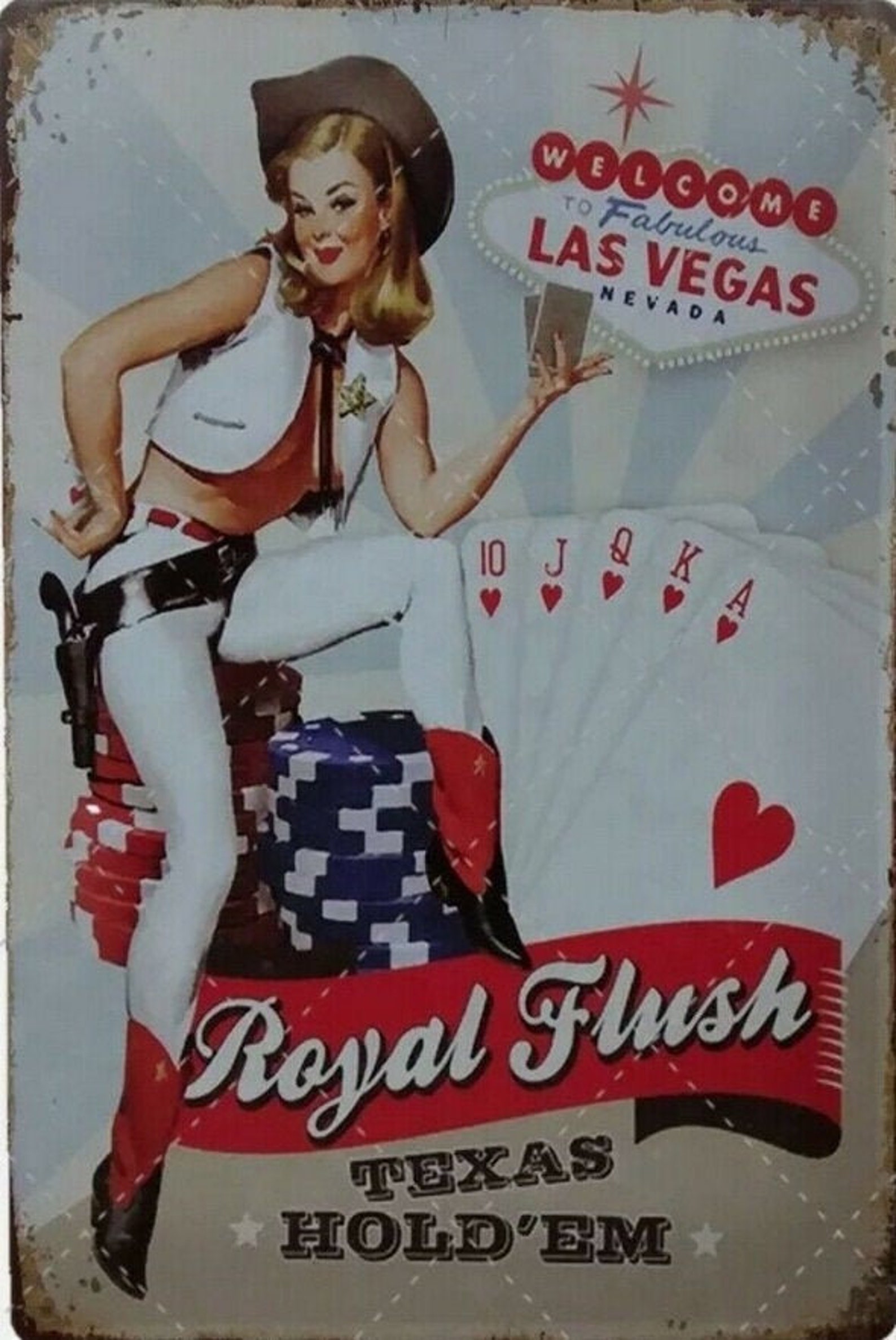 Vintage Metal Pinup Sign Las Vegas Pinup Design Funny | Etsy