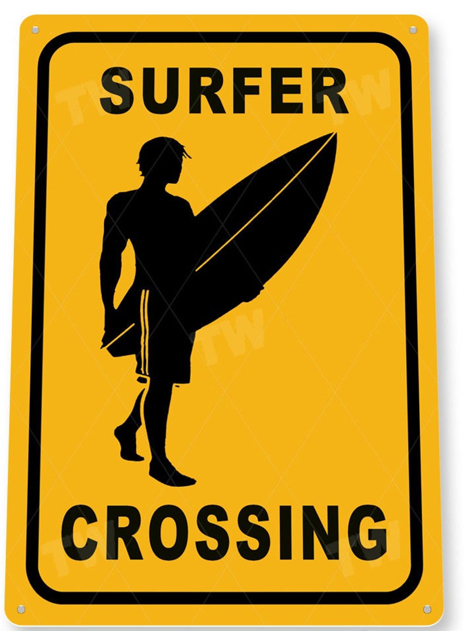 Surfer Crossing Surfing Sign Man Cave Surfer Surf Shop Hawaii | Etsy