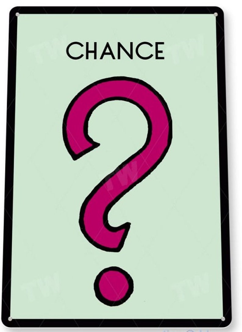 Classic Monopoly Chance Sign Tin Poster Sign Man Cave Vintage | Etsy