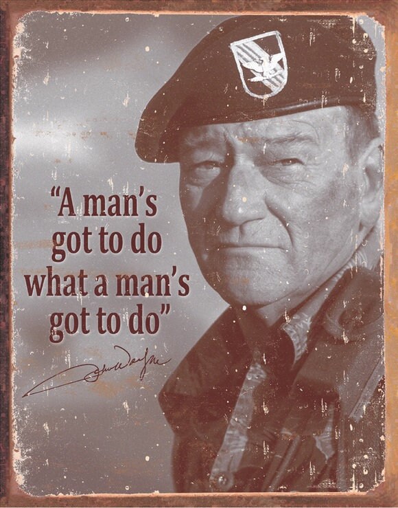 Vintage Metal John Wayne Sign Classic John Wayne Quote | Etsy