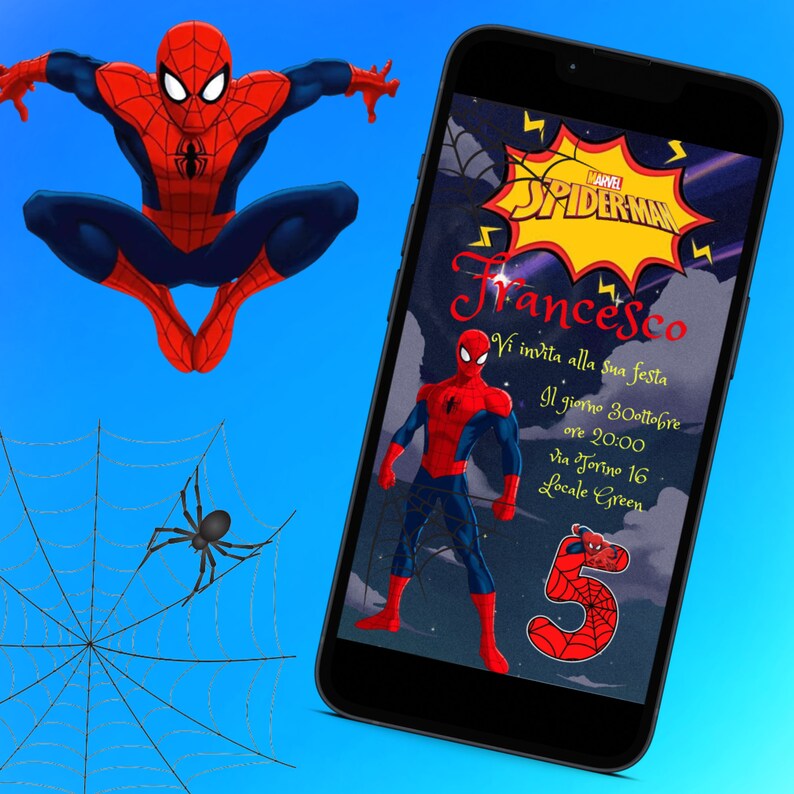Spiderman Invitation Spider-man Birthday Personalized - Etsy