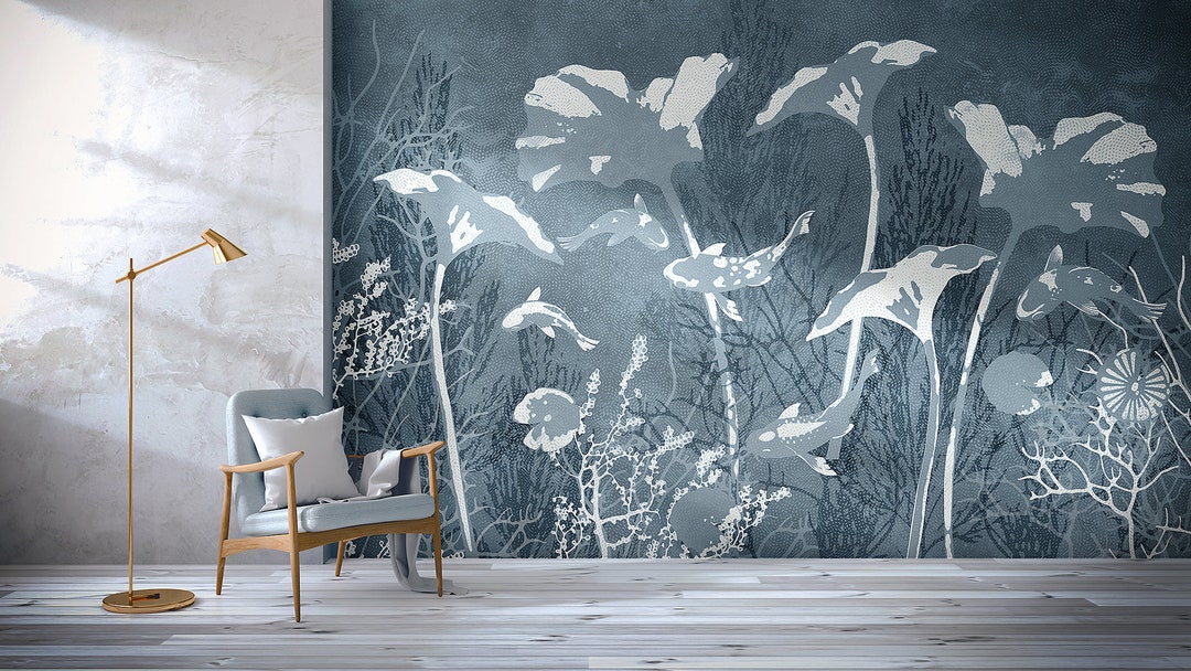 Catfish Wallpaper Mural, Underwater Plants, Textured Vinyl - Etsy