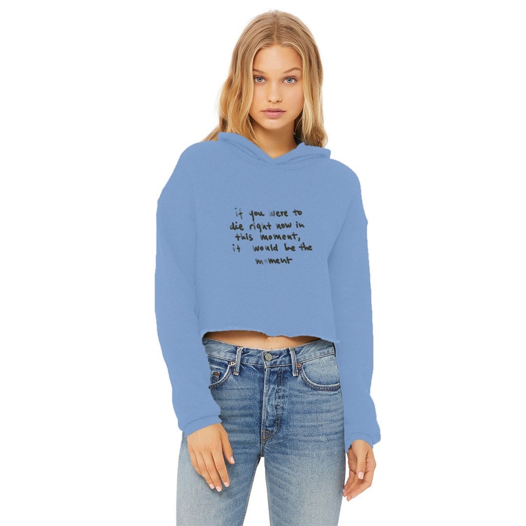The Moment Ladies Cropped Raw Edge Hoodie - Etsy
