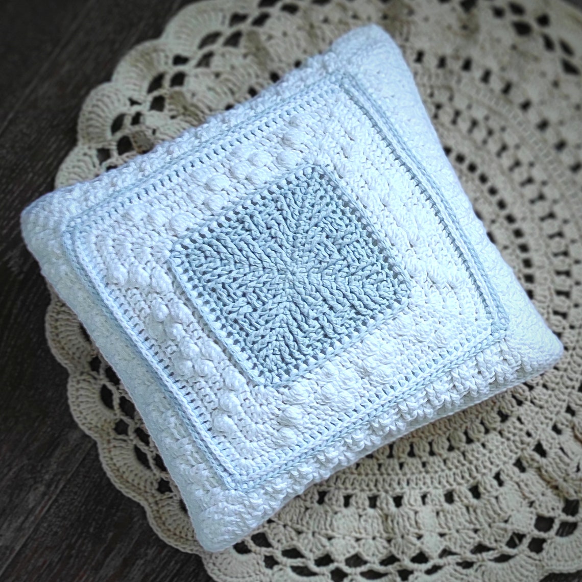 Crochet pattern pillow cover 12x12in 30x30cm. Decorative | Etsy