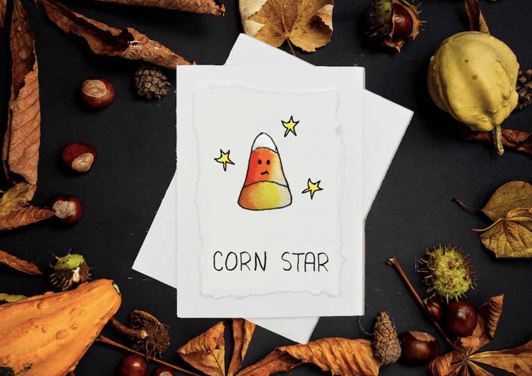 Corn Star candy Corn ı Hand Painted Individually Watercolor Halloween ı ...