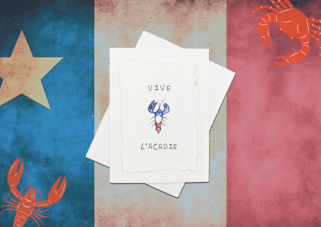 Vive L'Acadie ı Peinte à la Main Individuellement ı Carte Aquarelle ...