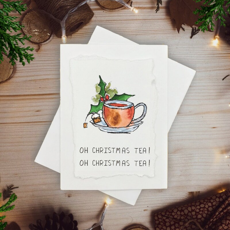 Tea Pun Christmas Card - Etsy Canada