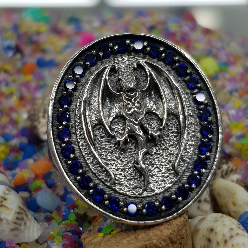 Holywood Vampires Ring Johnny Sterling Silver Ring Dark - Etsy