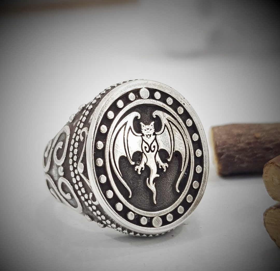 Johnny Depp's Style Holywood Vampires Ring , 925 Sterling Silver, Men's ...