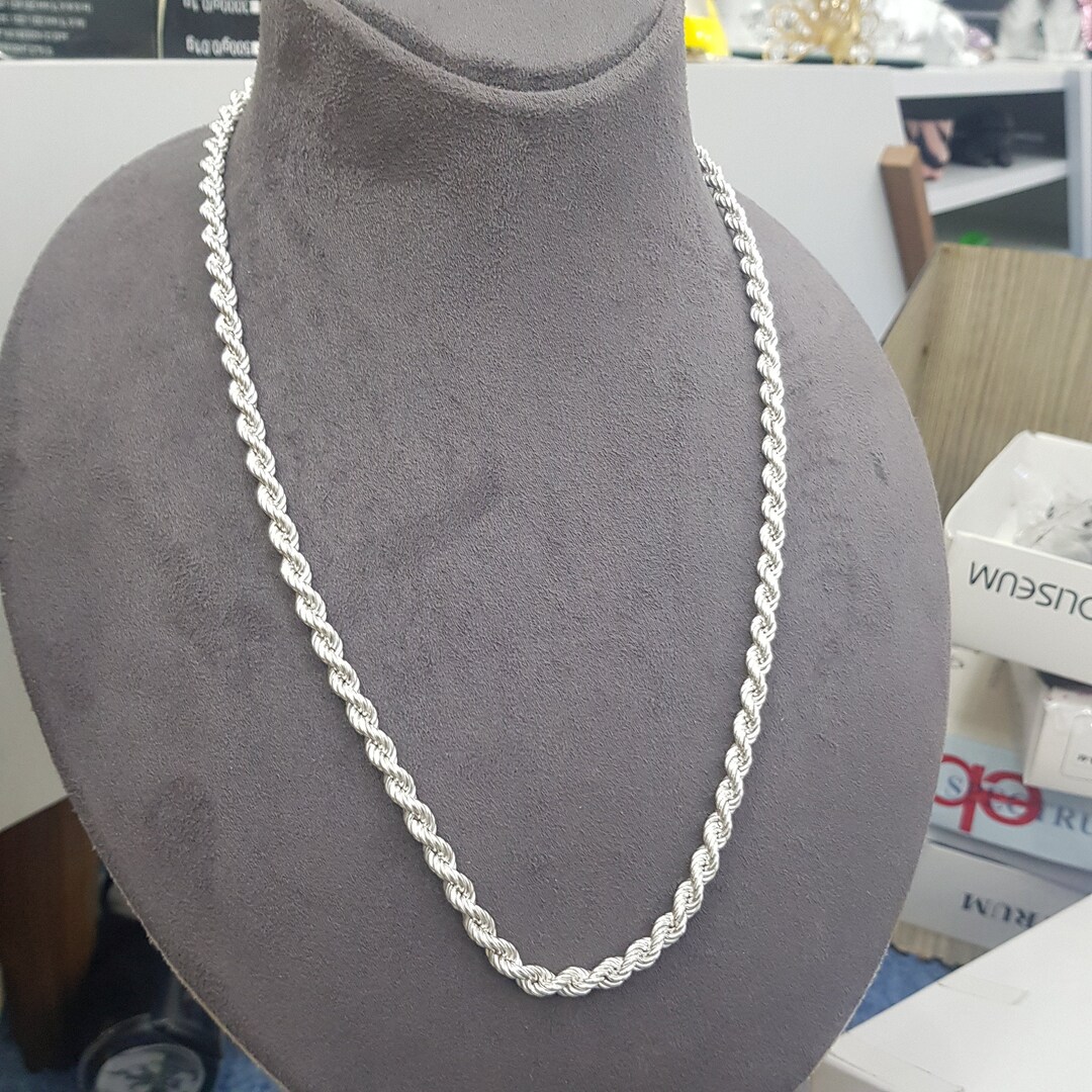 3.5MM Solid Silver Rope Chain 24'' ROPE CHAIN NECKLACE 61cm - Etsy