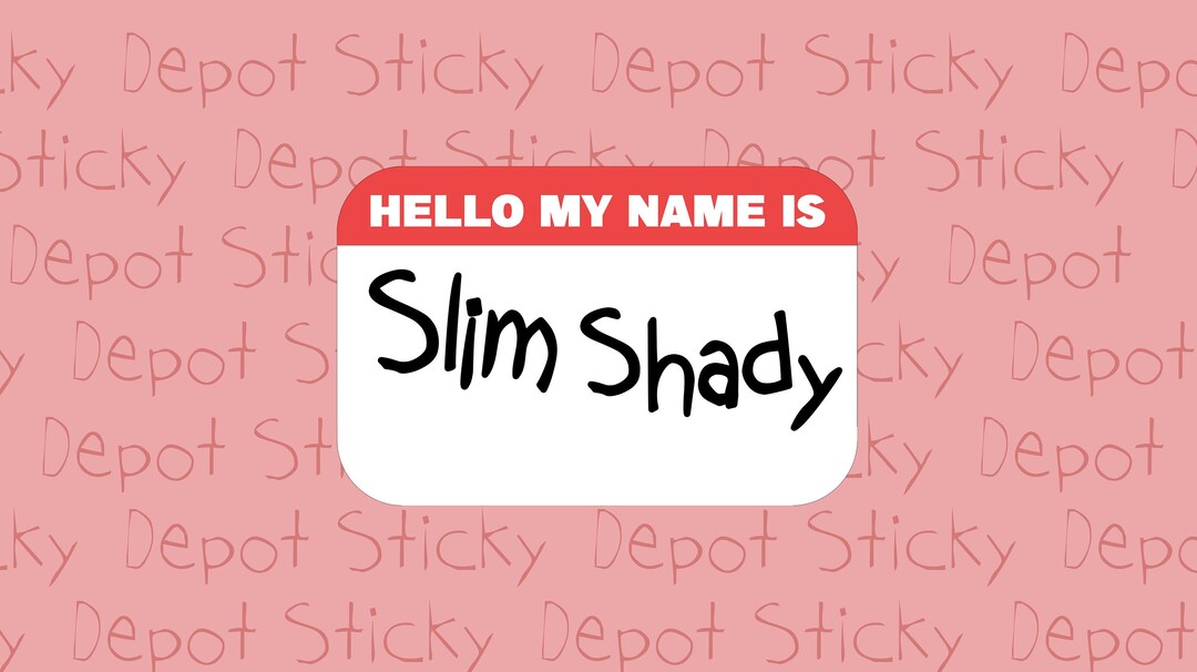 Slim Shady Name Tag - Etsy
