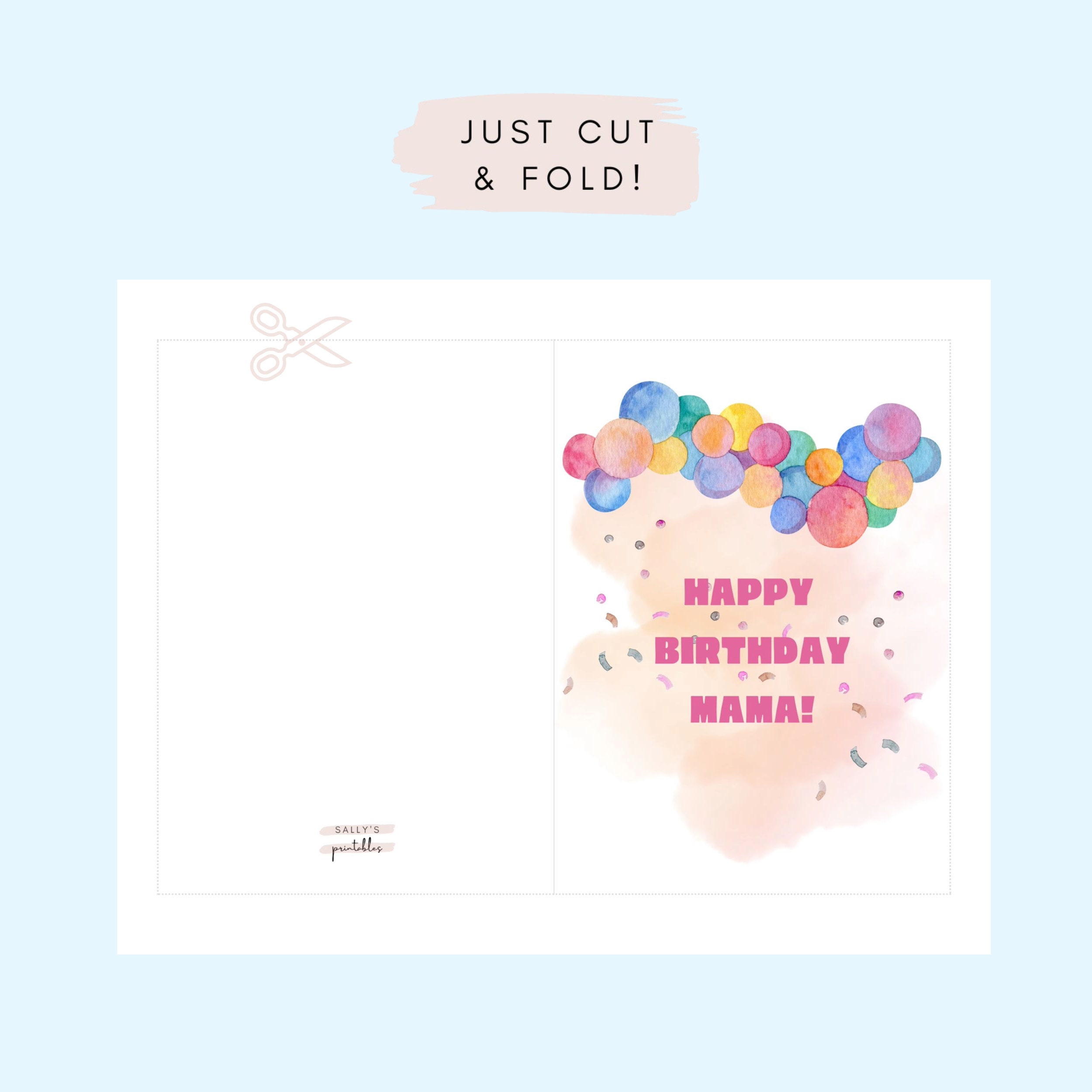 Printable Birthday Card for Mama, Instant Download Greeting Card for ...