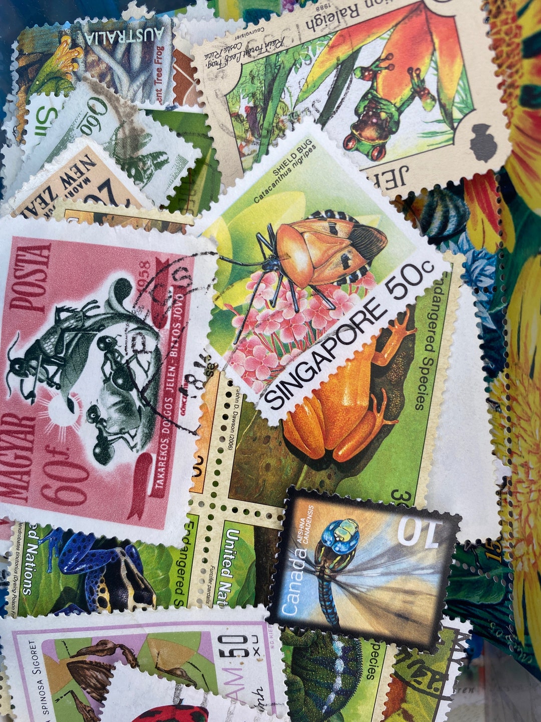 BUGS/INSECTS Themed Postage Stamps. Collecting Crafting Card - Etsy