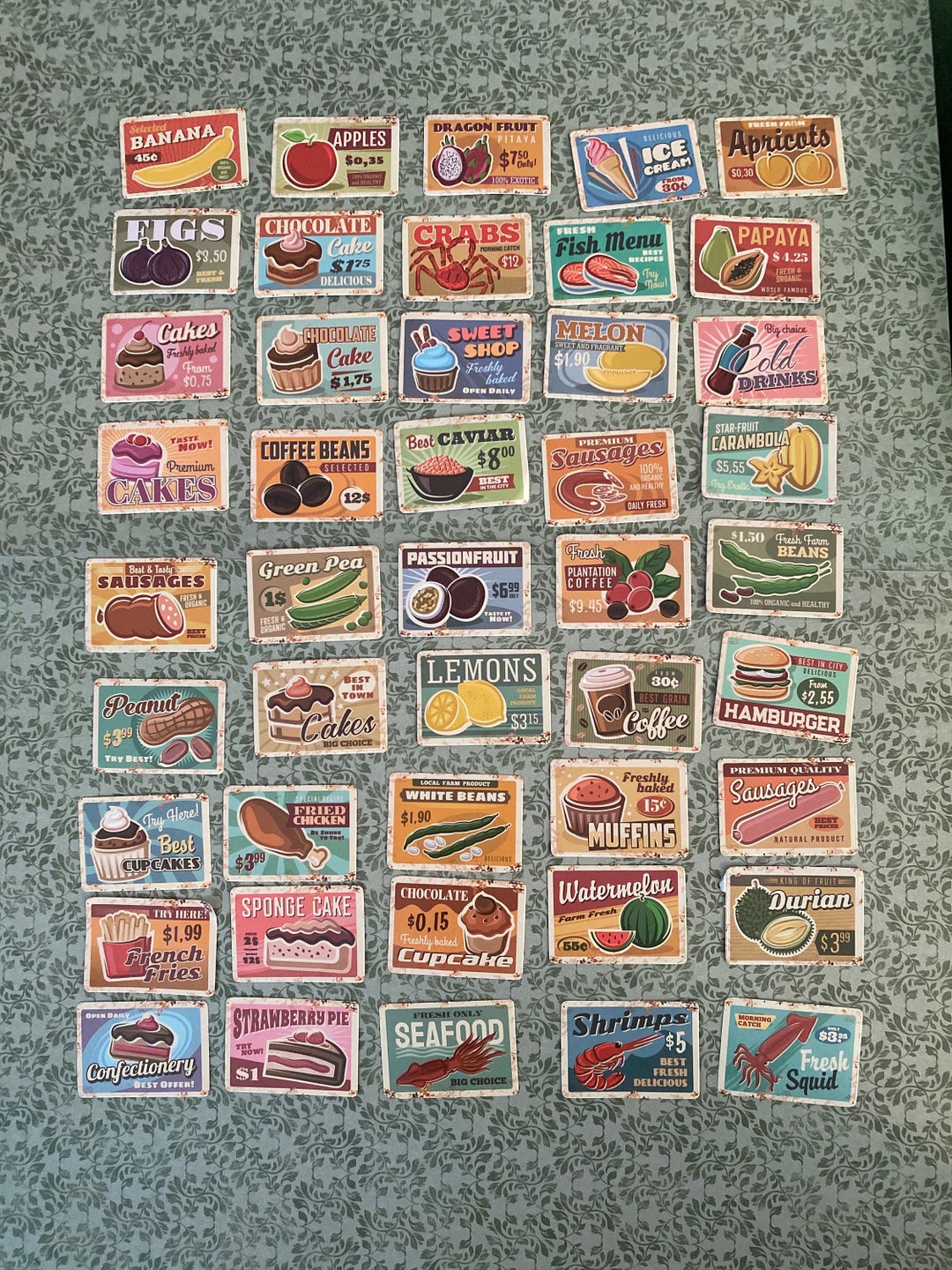 50s Style GROCERY Label Stickers for Scrapbooking and - Etsy