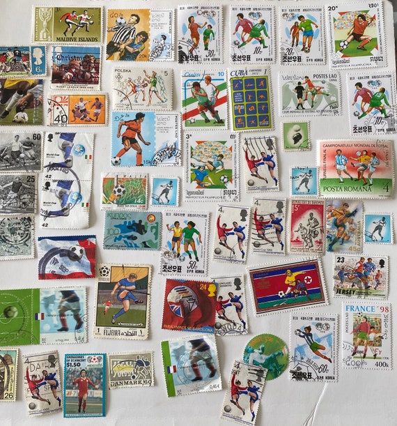 FOOTBALL Postage Stamps. Crafting Collecting Junk Journal - Etsy