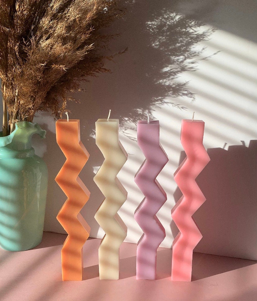 Zigzag Candles | Etsy