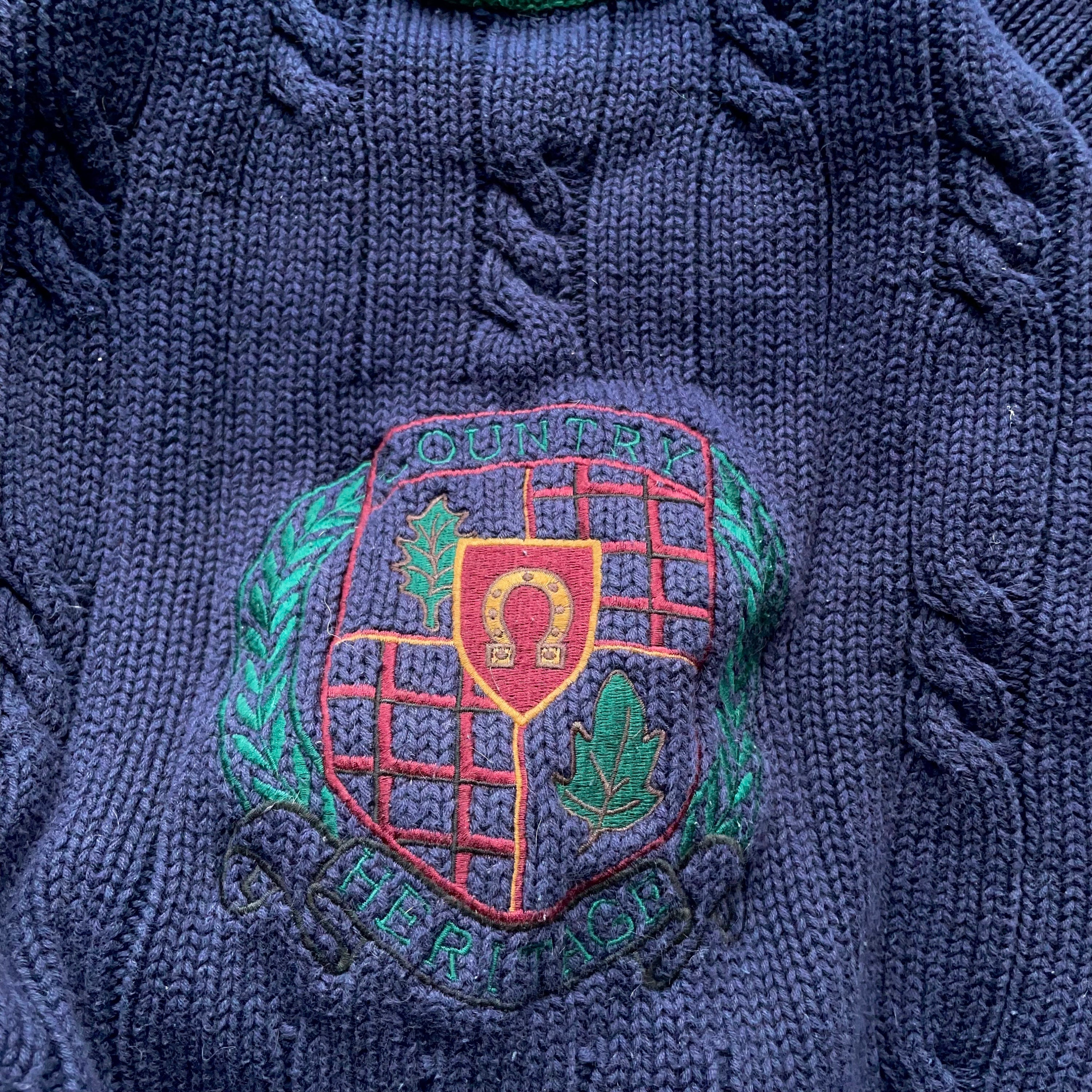 Vintage 1990s Country Heritage Crest Gant Embroidered Knit Crewneck ...