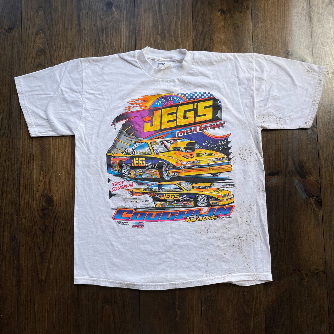 Vintage 1998 Jegs Nascar Race Car Racing Big All Over Print Double ...