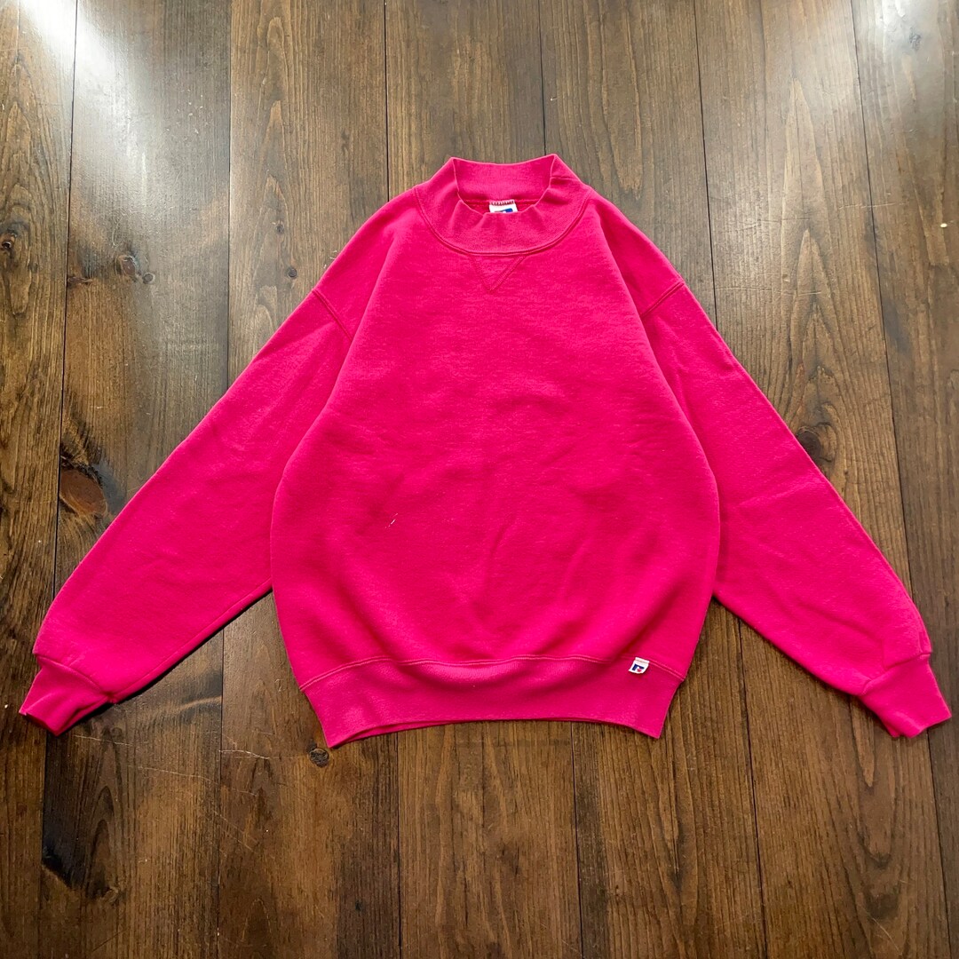 Vintage 1990s Pink Russell Athletics Blank Simple Crewneck Sweatshirt ...