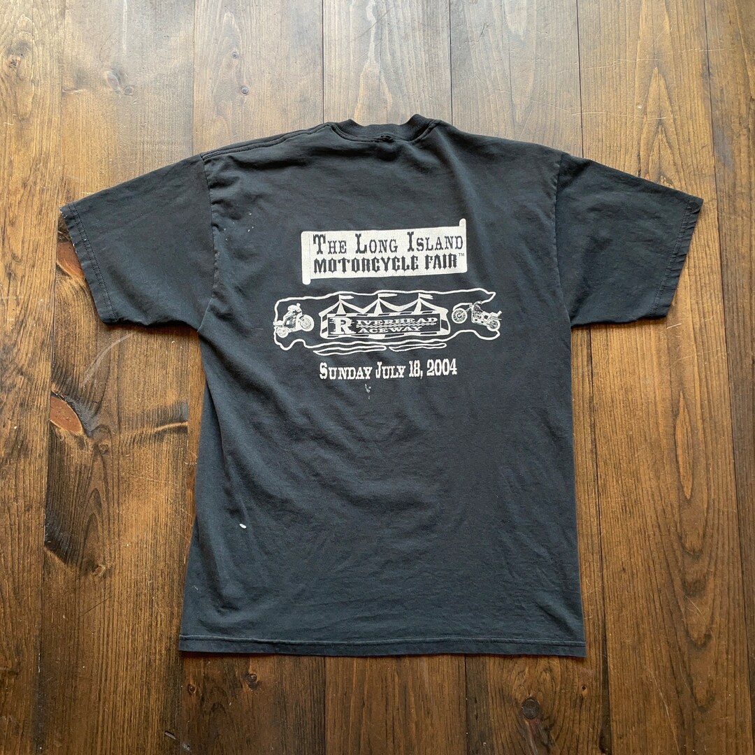 Vintage Motorcycle Fair Long Island Riverhead Raceway Graphic Shirt ...