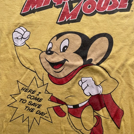 Vintage Mighty Mouse Superhero Cartoon Graphic Shirt … - Gem