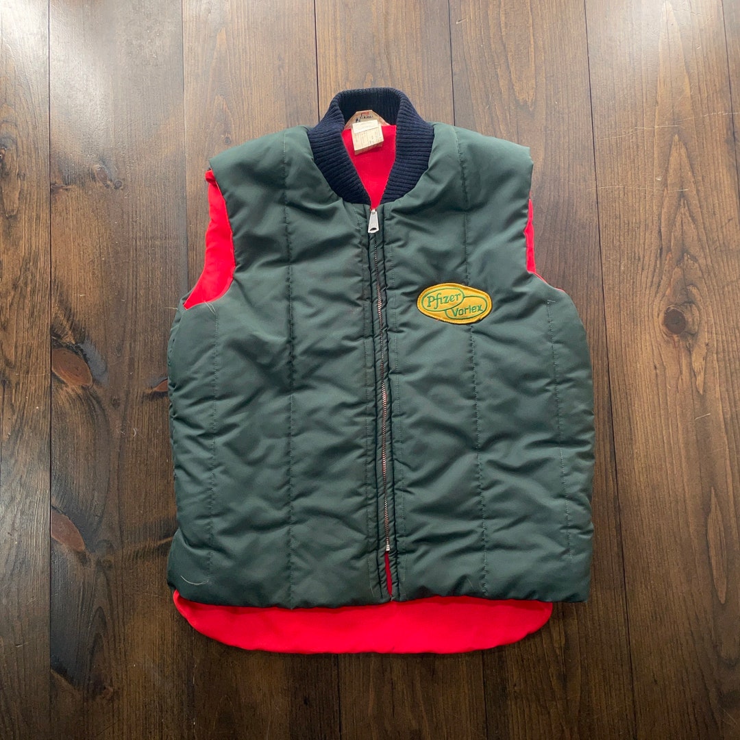 Vintage 1970s Pfizer Vorlex Employee Uniform Puffer Vest / Made in ...