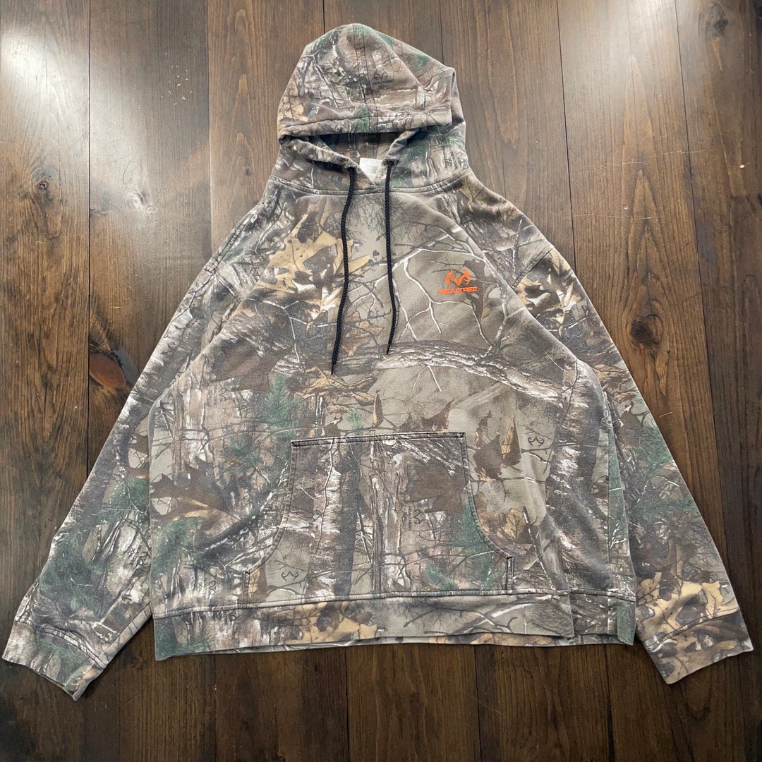 Vintage Realtree Camo Camouflage Trees Mossy Oak Hoodie Sweatshirt ...