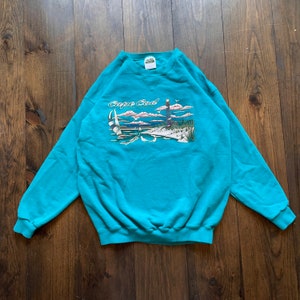 Vintage 1990s Cape Cod Massachusetts Lighthouse Sailboat Crewneck ...