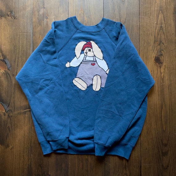 Vintage 1990s Cartoon Bunny Rabbit Cute Embroidered C… - Gem