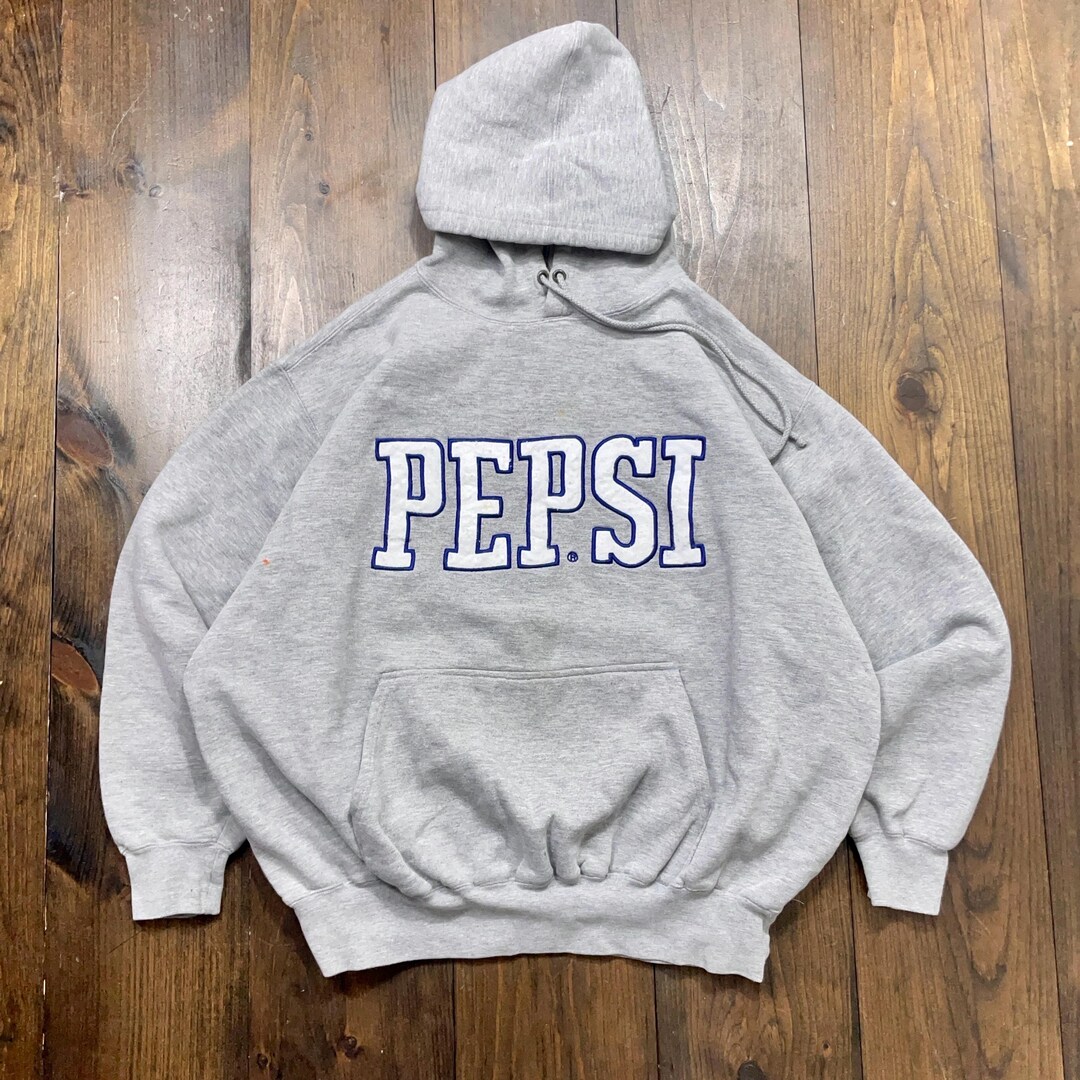 Vintage 1990s Pepsi Cola Big Logo Embroidered Patch Hoodie Sweatshirt ...
