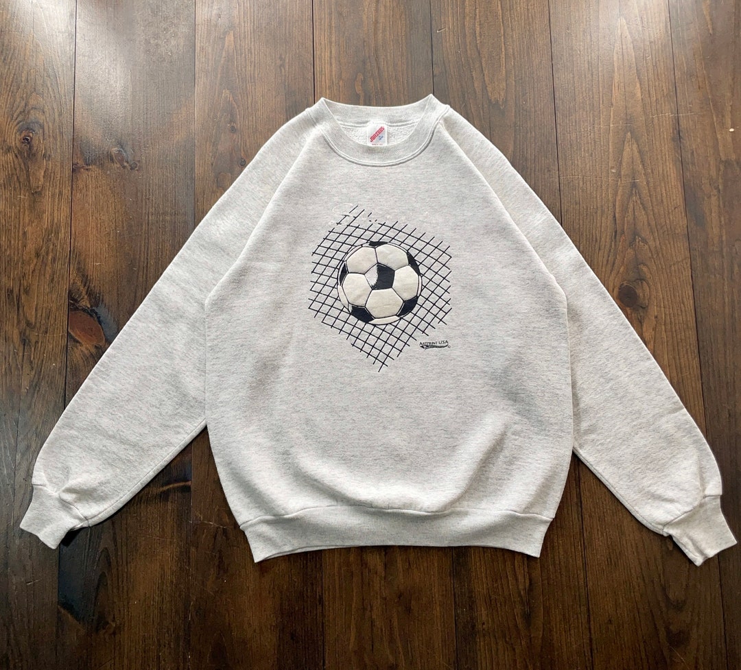 Vintage 1990s Soccer Football Ball Puffed Graphic Print Crewneck ...