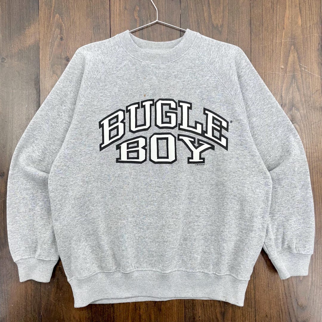 Vintage 1997 Bugle Boys Spell Out Logo Streetwear Clothing Crewneck ...