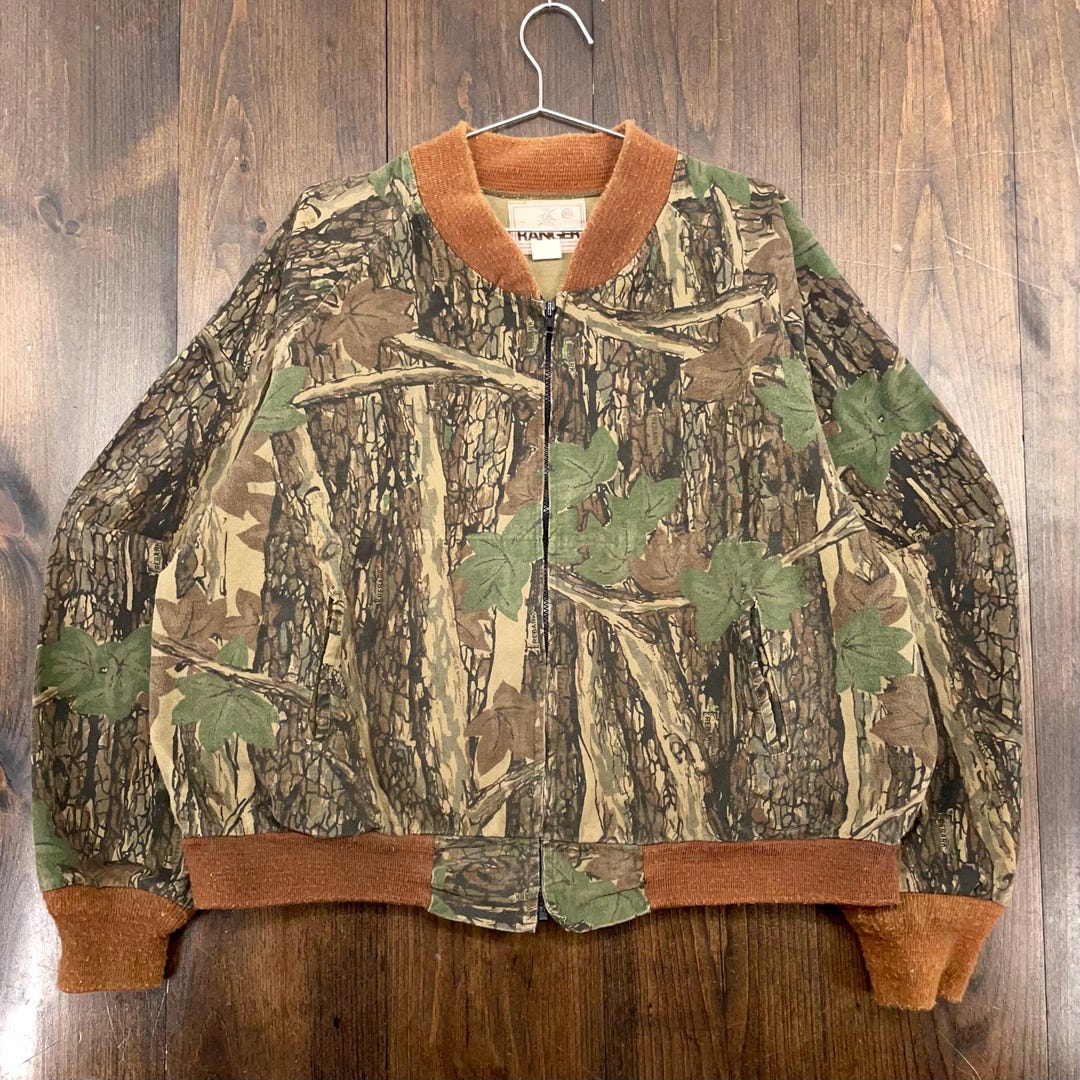 Vintage 1990s Realtree Camo Camouflage Button Light Bomber Jacket ...