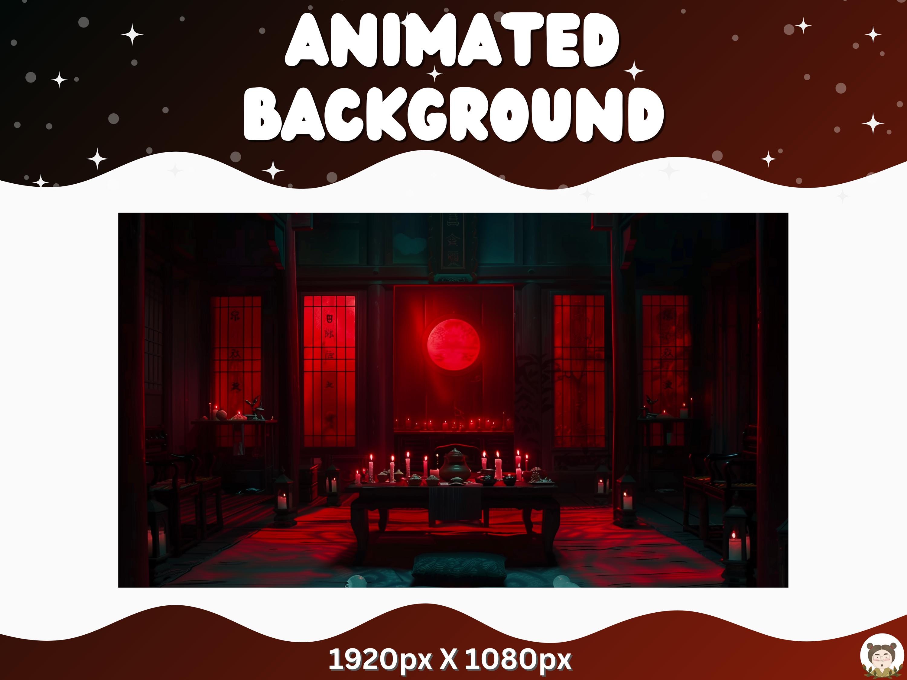 Animated Pentagram Horror Vtuber Background, Red Goth Stream Overlay - Etsy