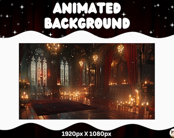 Animated Background for Twitch, Vtuber Bedroom, Vampire Lair, Gothic ...