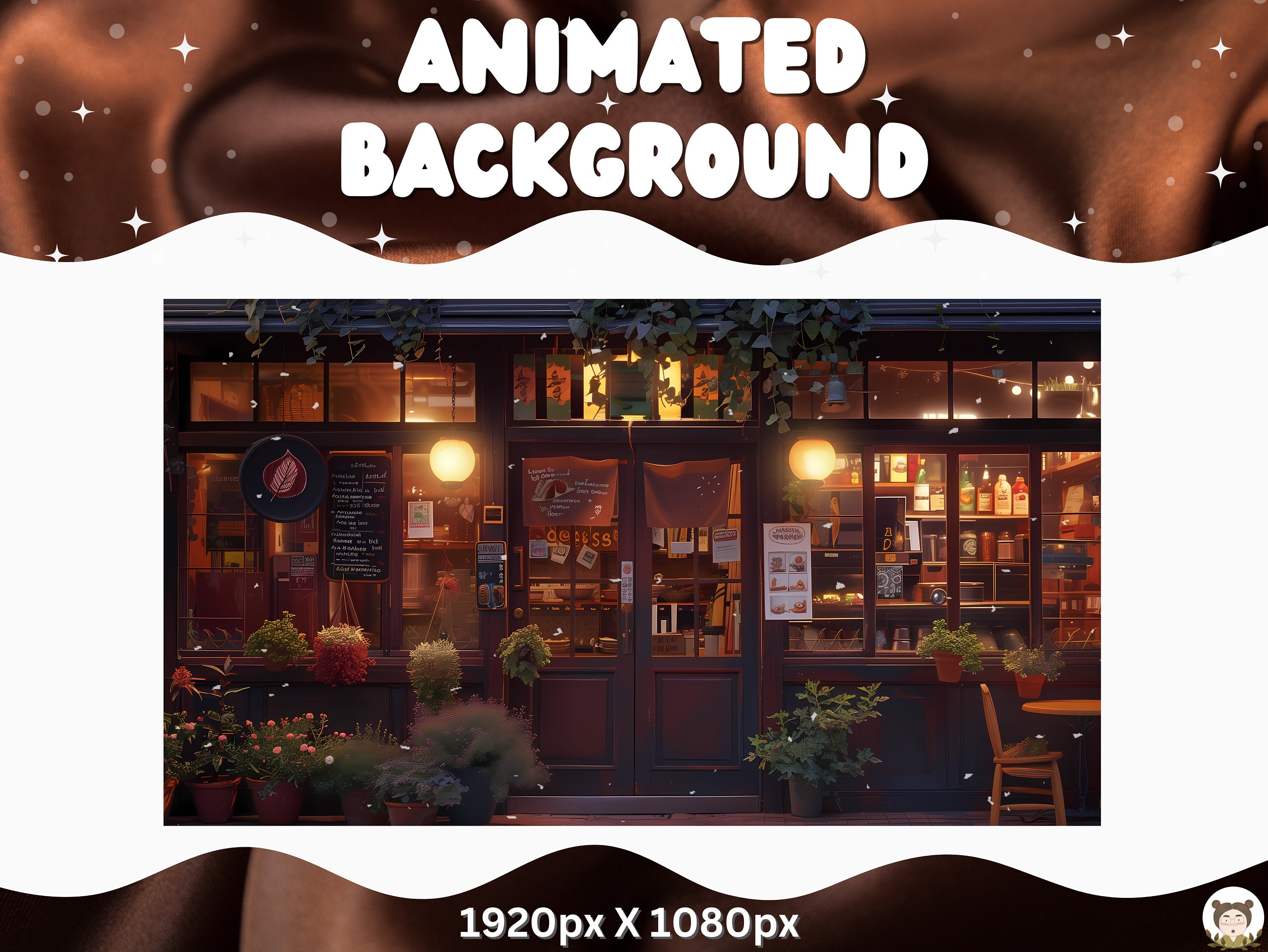 Vtuber Animated Background Cozy Coffee Shop Stream Overlay Vtuber ...