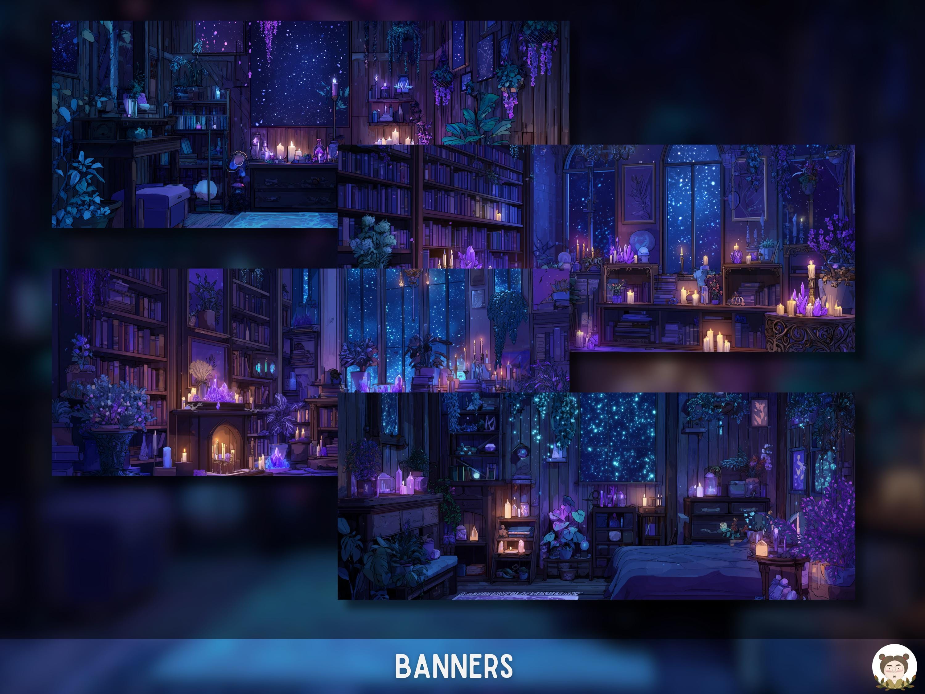 Twitch Overlay Package Purple Witch Vampire Lair Animated Stream ...