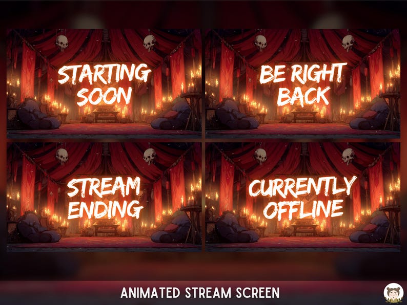 Twitch Overlay Red Lair Animated Stream Overlay Pack Twitch Panels ...