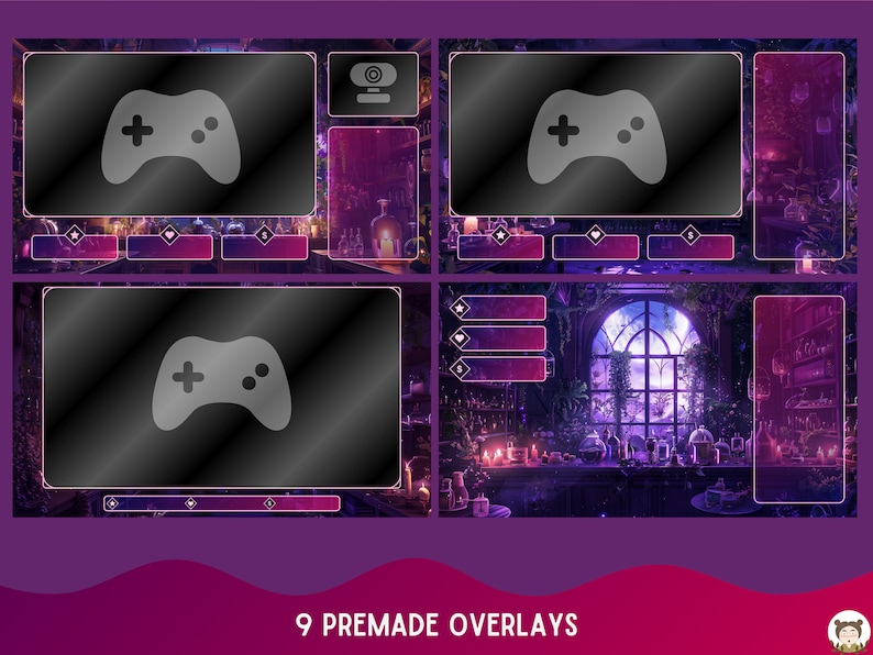 Twitch Overlay Package Witch Animated Stream Overlay Pack Twitch Panels ...