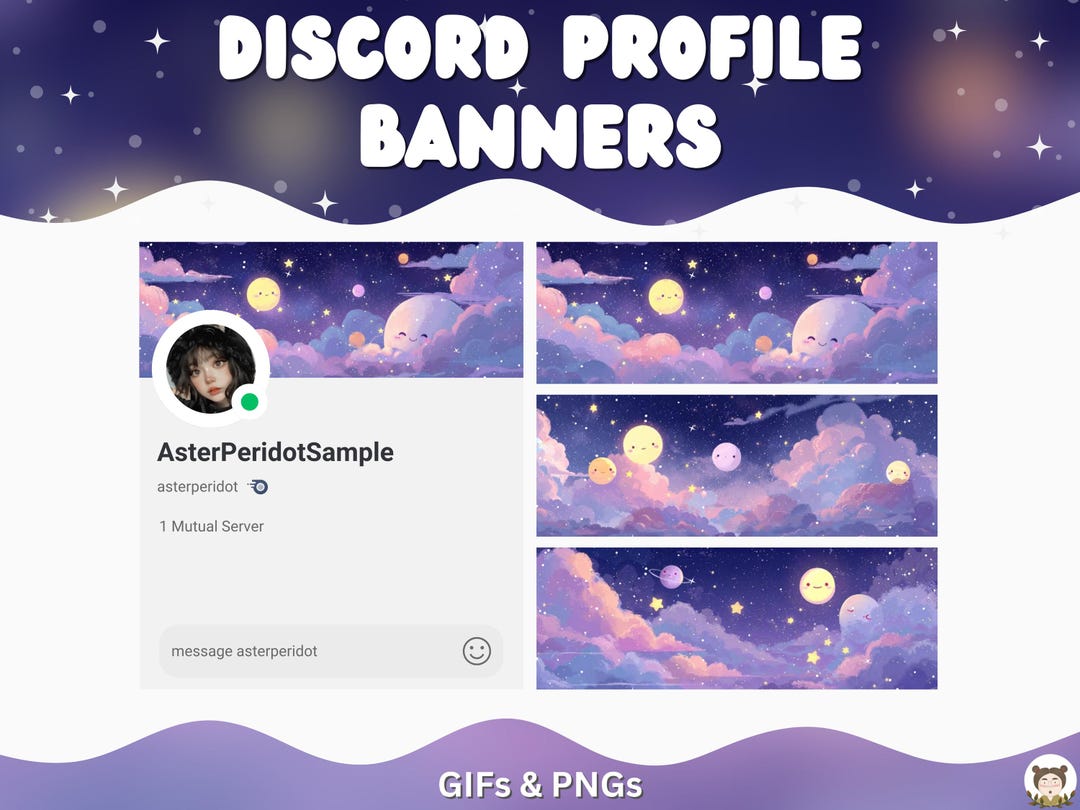 Witch Discord Banner Set: Purple Kawaii Animated Headers (digital ...