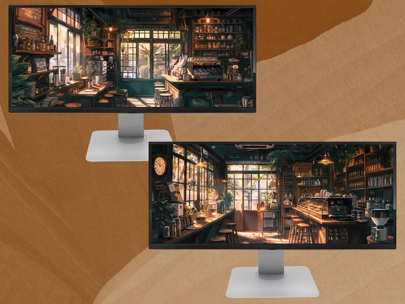 Coffeeshop Ultra Wide Wallpaper Brown Ultrawide Wallpaper Ultrawide ...