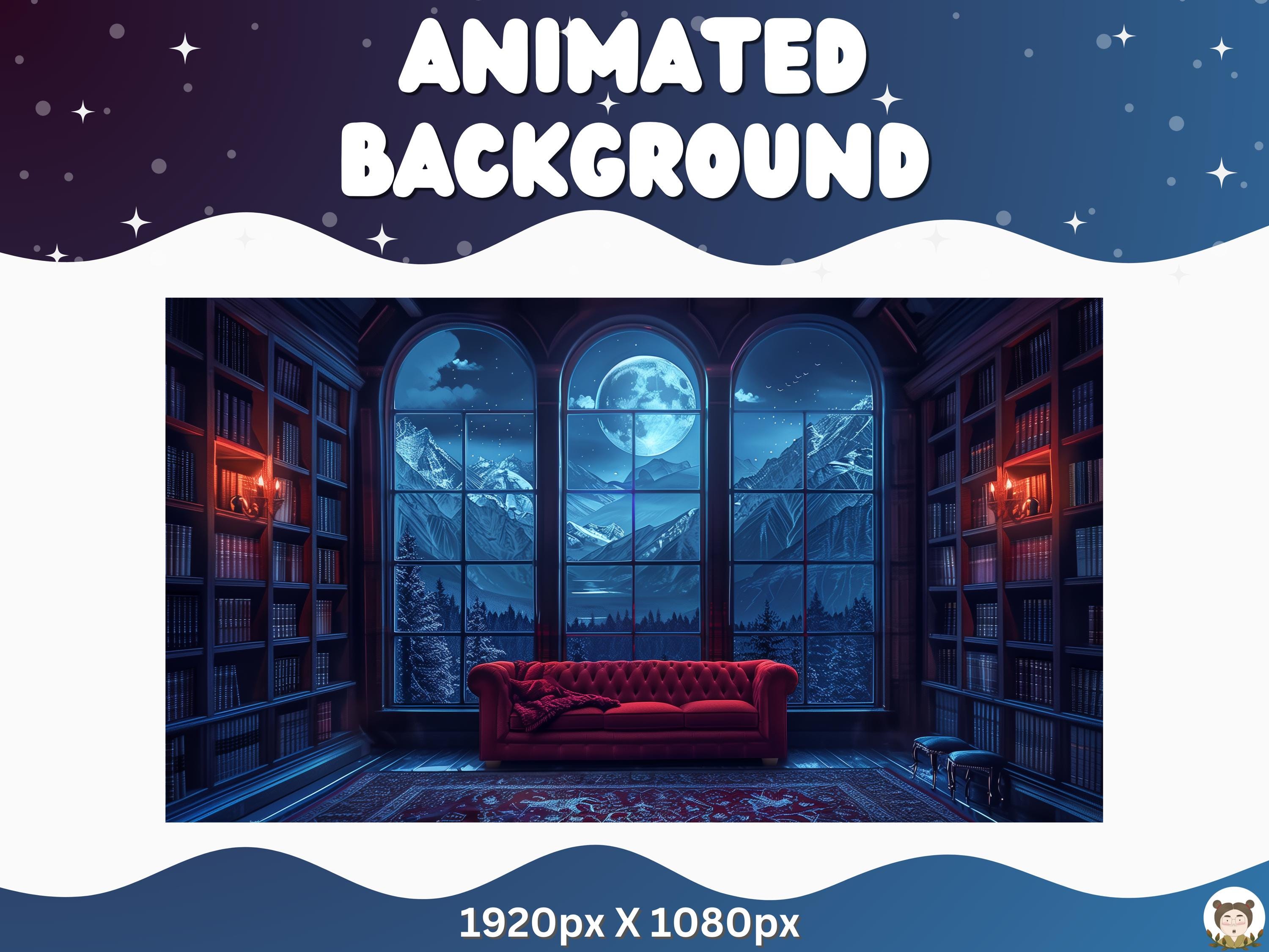 Vtuber Animated Background Blue Witch Twitch Fantasy Stream Overlay ...
