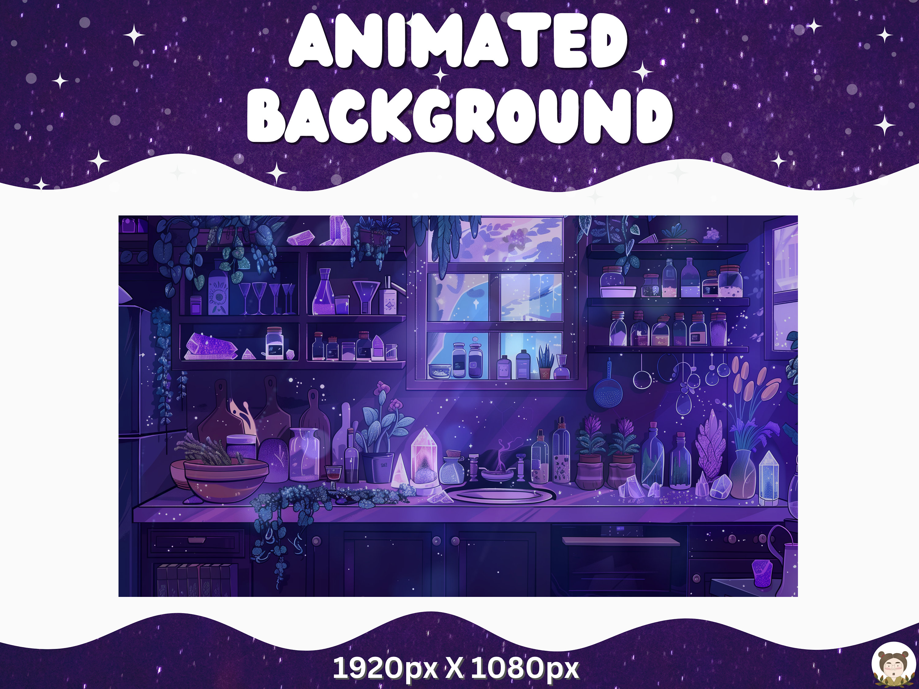 Vtuber Animated Background Kitchen Cozy Cook Twitch Witch Kitchen ...