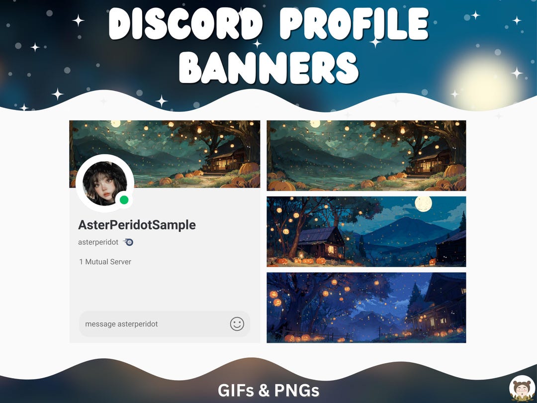 Witch Discord Banner Set: Purple Kawaii Animated Headers Discord Banner ...