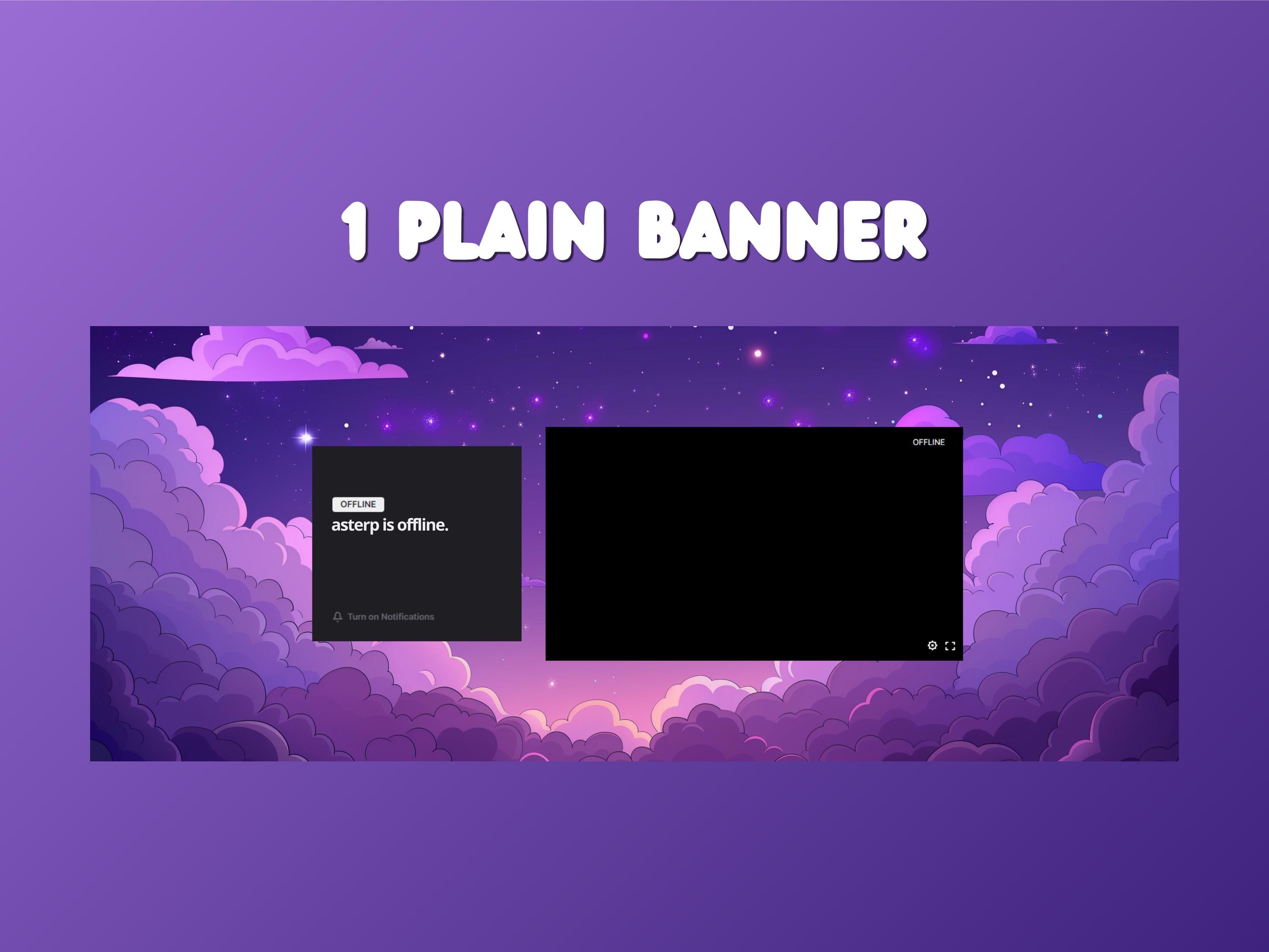 Twitch Banner Template Personalized Stream Violet Twitch Stream Banners ...