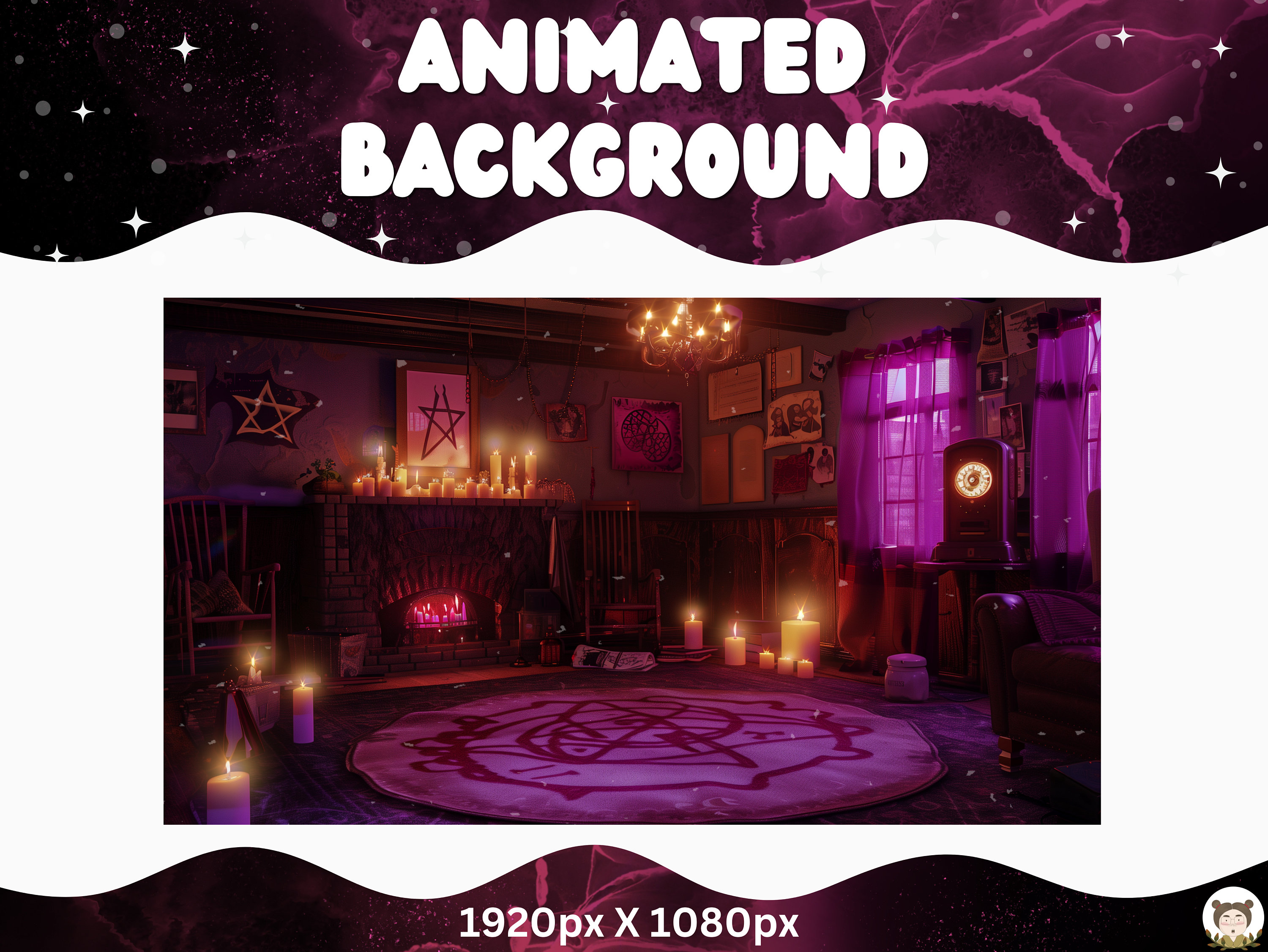 Vtuber Animated Background Pentagram Horror Twitch Fantasy Stream ...