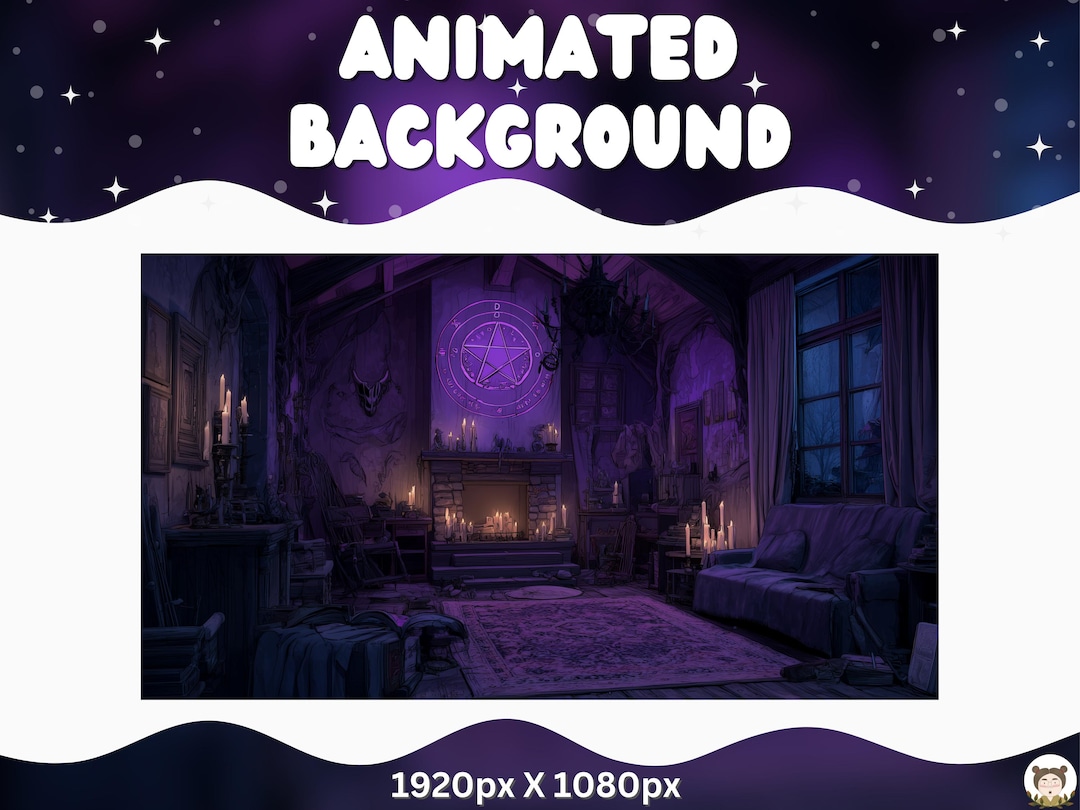 Animated Vtuber Background: Pentagram Horror Purple Room (MP4 & PNG) - Etsy